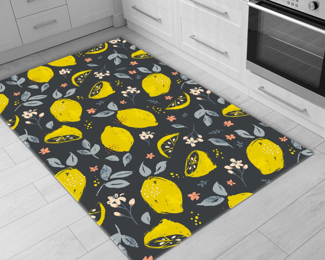 Vibrant Printed Kitchen Rug • Machine Washable Non-slip Kitchen Rug ...