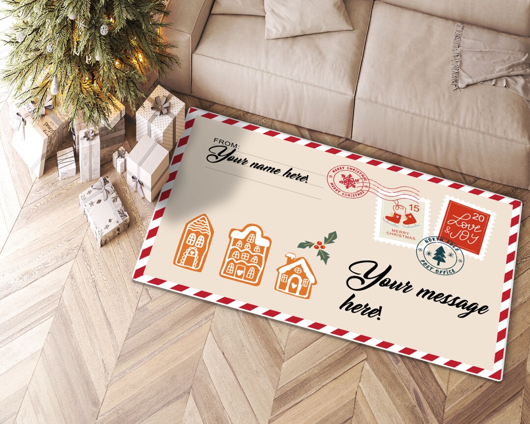 Personalized Christmas Postcard Design With Christmas Message Printed ...