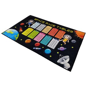 Math Times Tables Space Theme Printed Area Rug • Washable Personalized ...