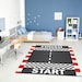 Racetrack With "start" and "finish" Lines Printed Runner Rug • Washable ...