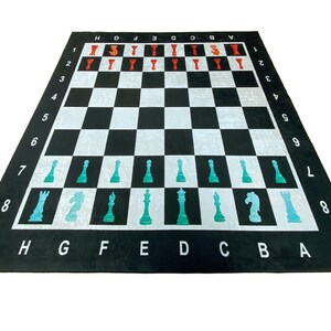 Chess Set With Board Rug • Vivid Color Printed Washable Non Slip Carpet ...