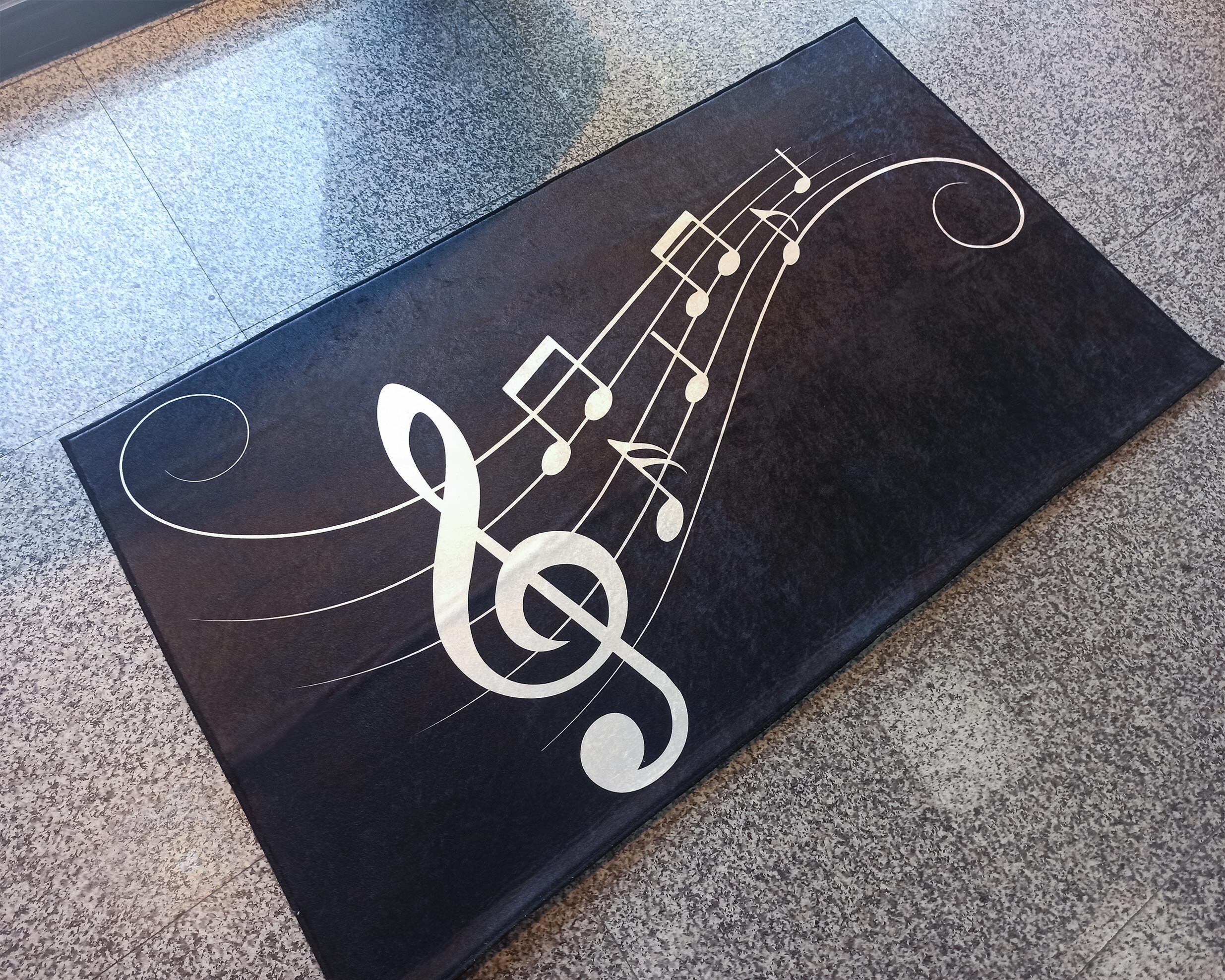 Personalized Musical Notes Printed Rug Machine Washable Rug - Etsy