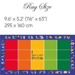 Vibrant Colorful Educational Phonics Seating Area Rug • Letters and ...