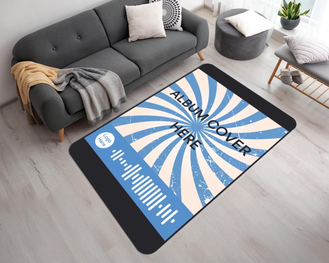 Custom Music Barcode Rug With Album Cover • Personalized Fun Area Rug ...