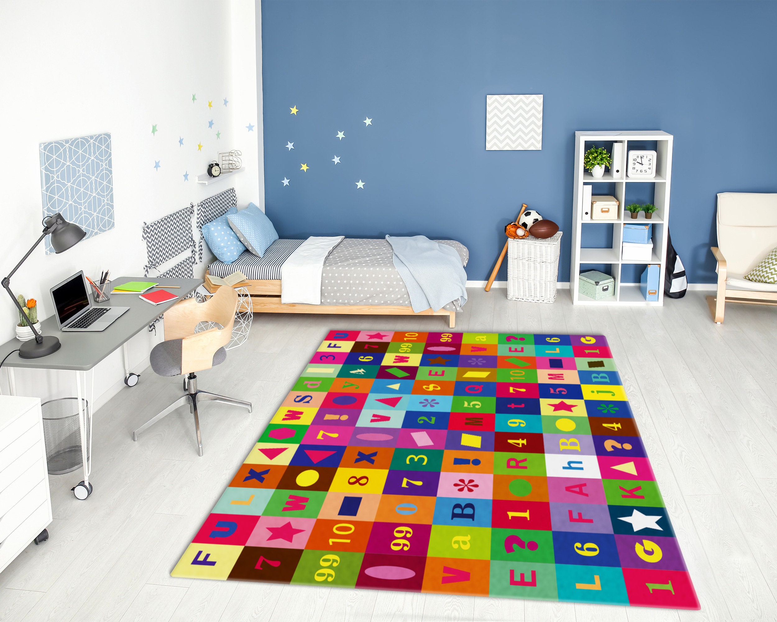 Numbers Letters Rug - Etsy