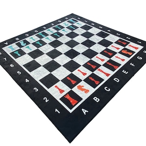 Chess Set With Board Rug • Vivid Color Printed Washable Non Slip Carpet ...