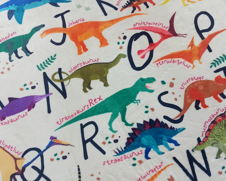 Vibrant Learning Alphabet With Dinosaurs Printed Kids Room Rug - Etsy