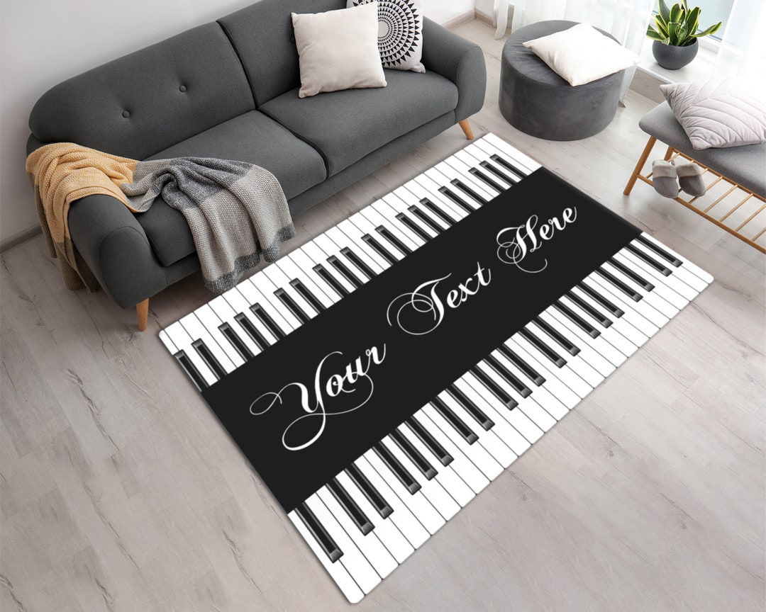 Personalized Piano Keys Printed Rug • Machine Washable Rug for Music ...