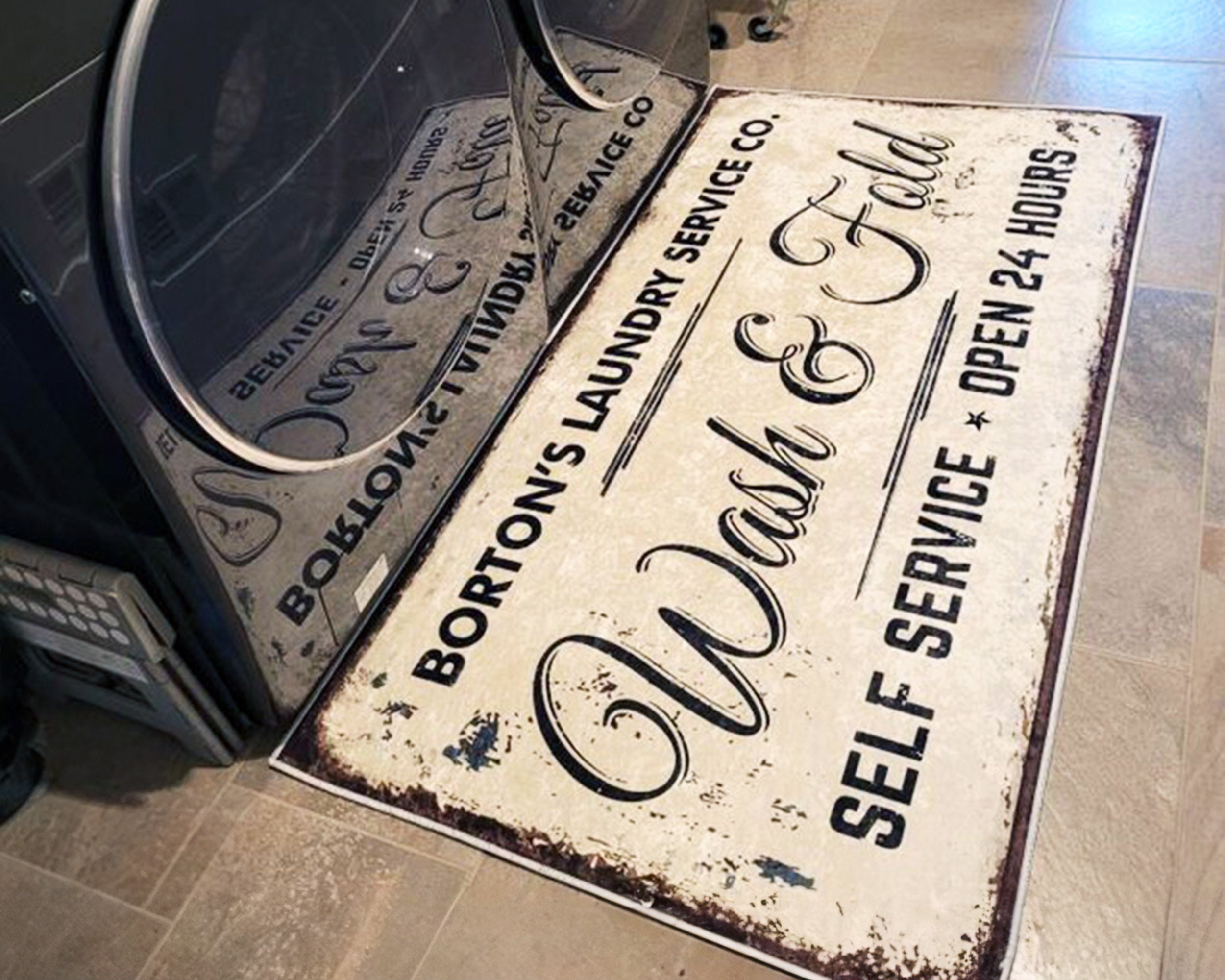 Personalized Laundry Room Area Rug • Machine Washable Non-slip Laundry ...
