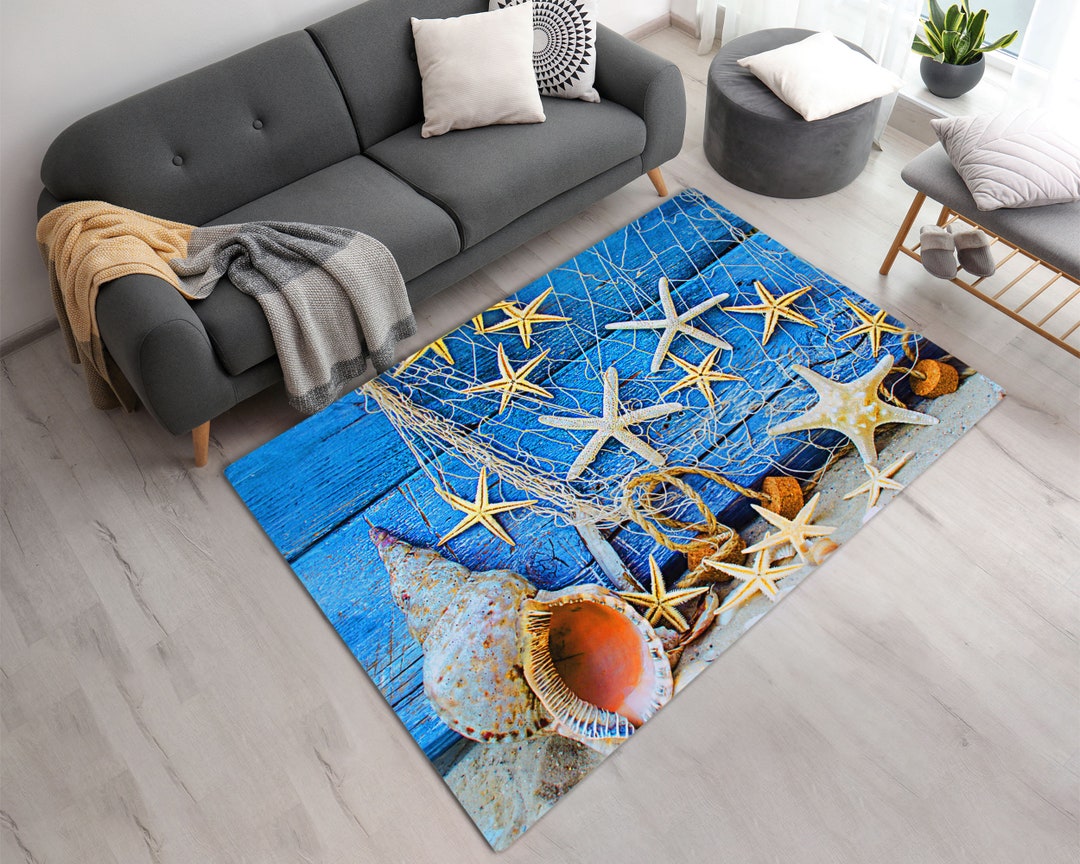 Vivid Coastal Underwater Nautical Marine Themed Area Rug • Ocean ...