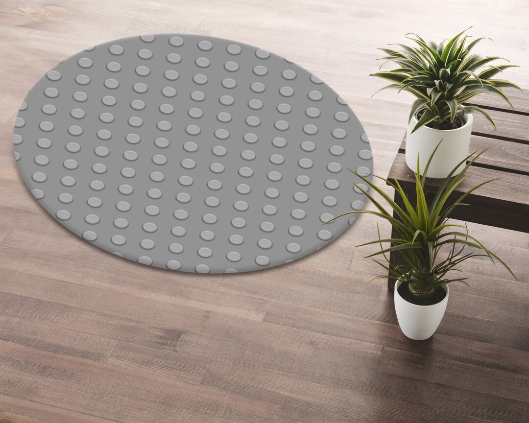 Gray Constructor Background Printed Round Rug • Gray Constructor ...