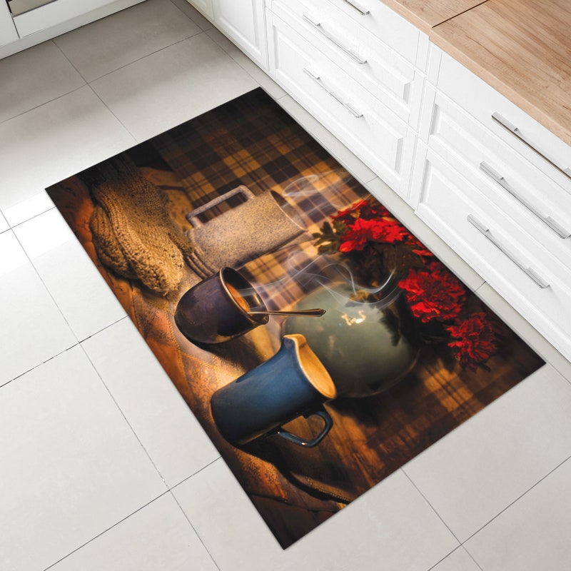 Kitchen Coffee Themed Rug - Etsy