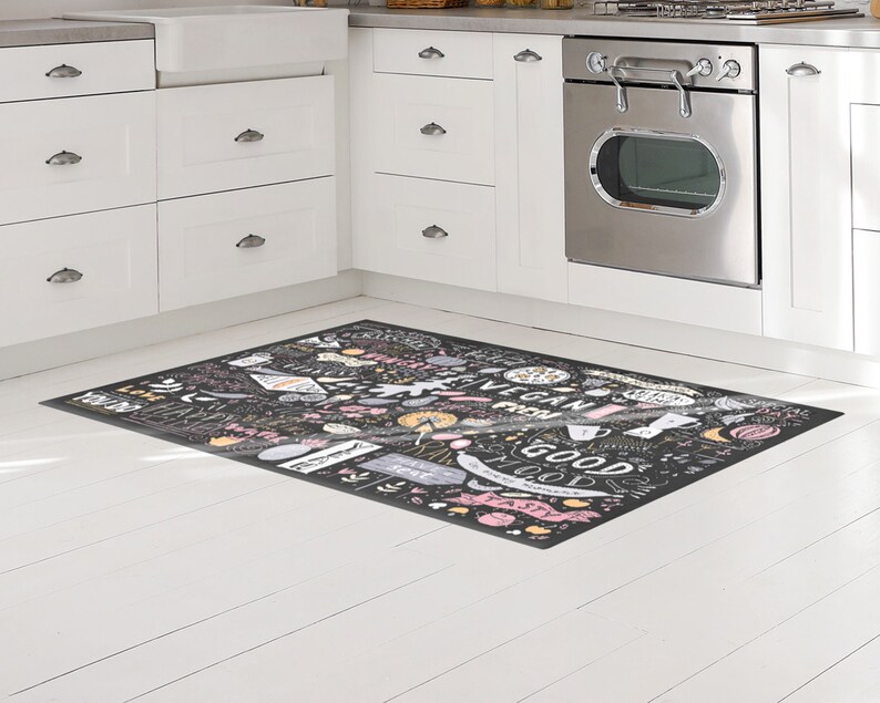 Vibrant Printed Kitchen Rug Machine Washable Non-slip - Etsy