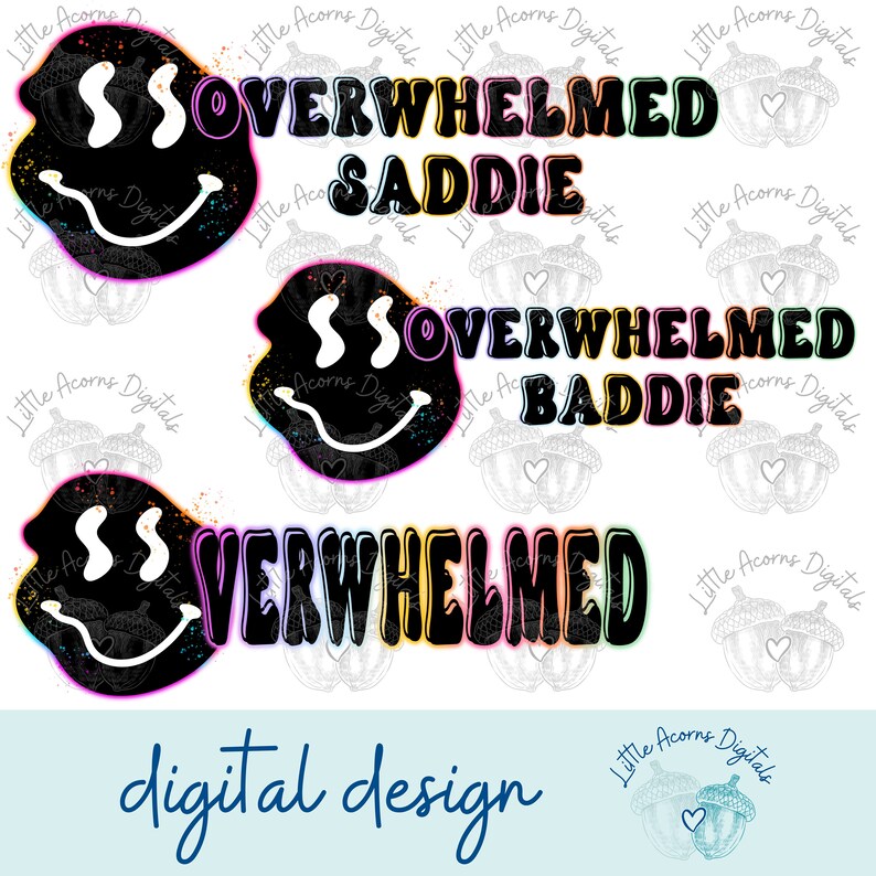Overwhelmed Trio | Baddie | Saddie | Neon | Melting Face | PNG Digital ...