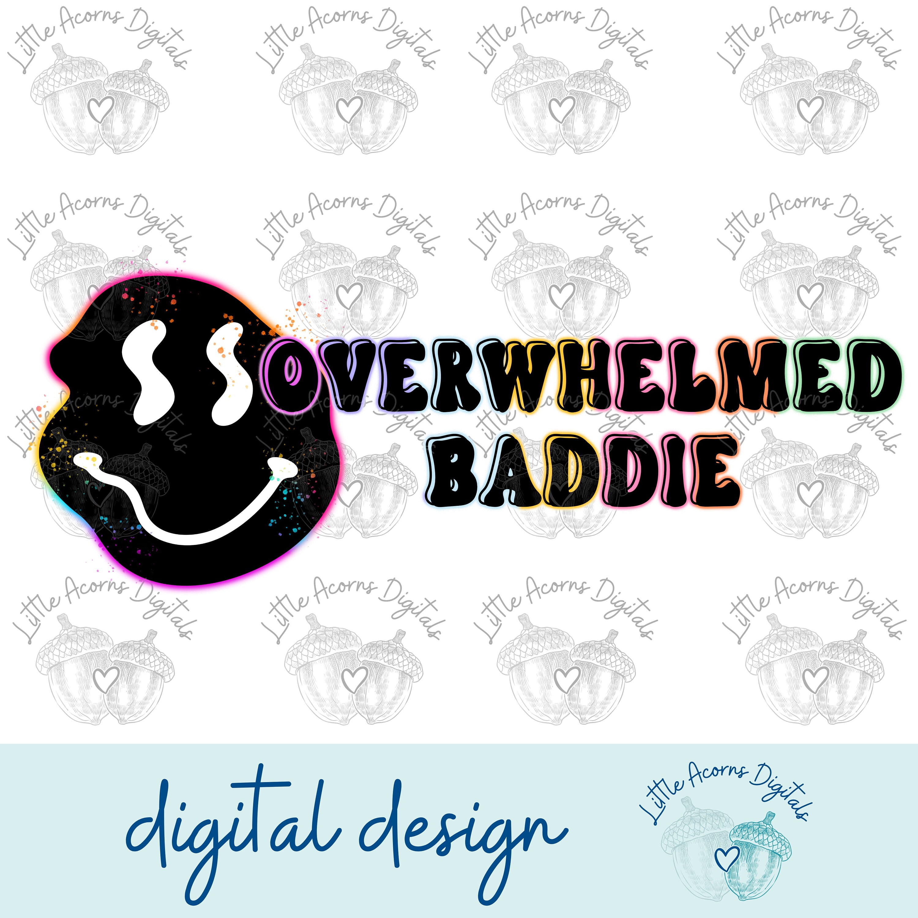 Overwhelmed Baddie | Neon | Melting Face | PNG Digital Download ...