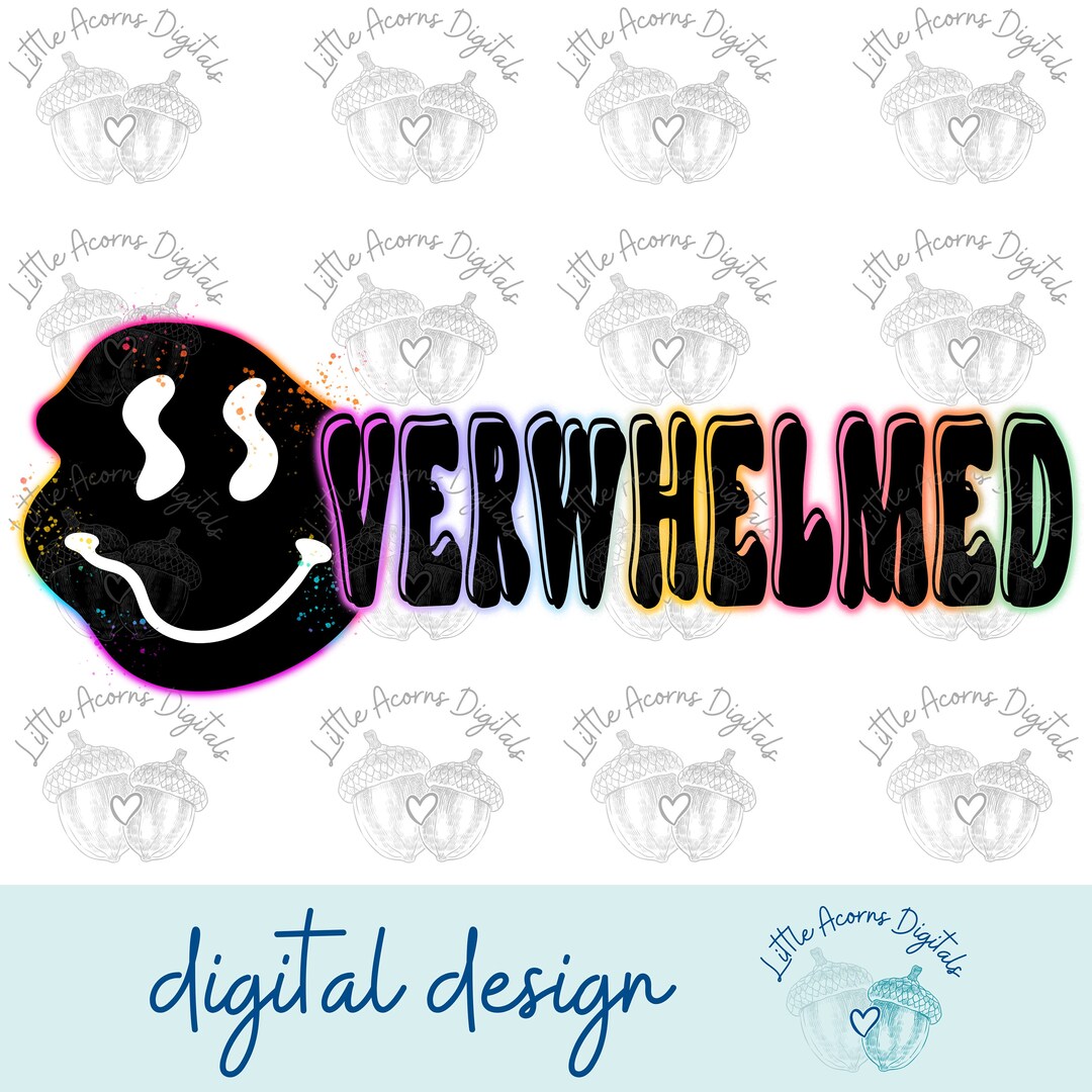 Overwhelmed | Neon | Melting Face | PNG Digital Download | Sublimation ...