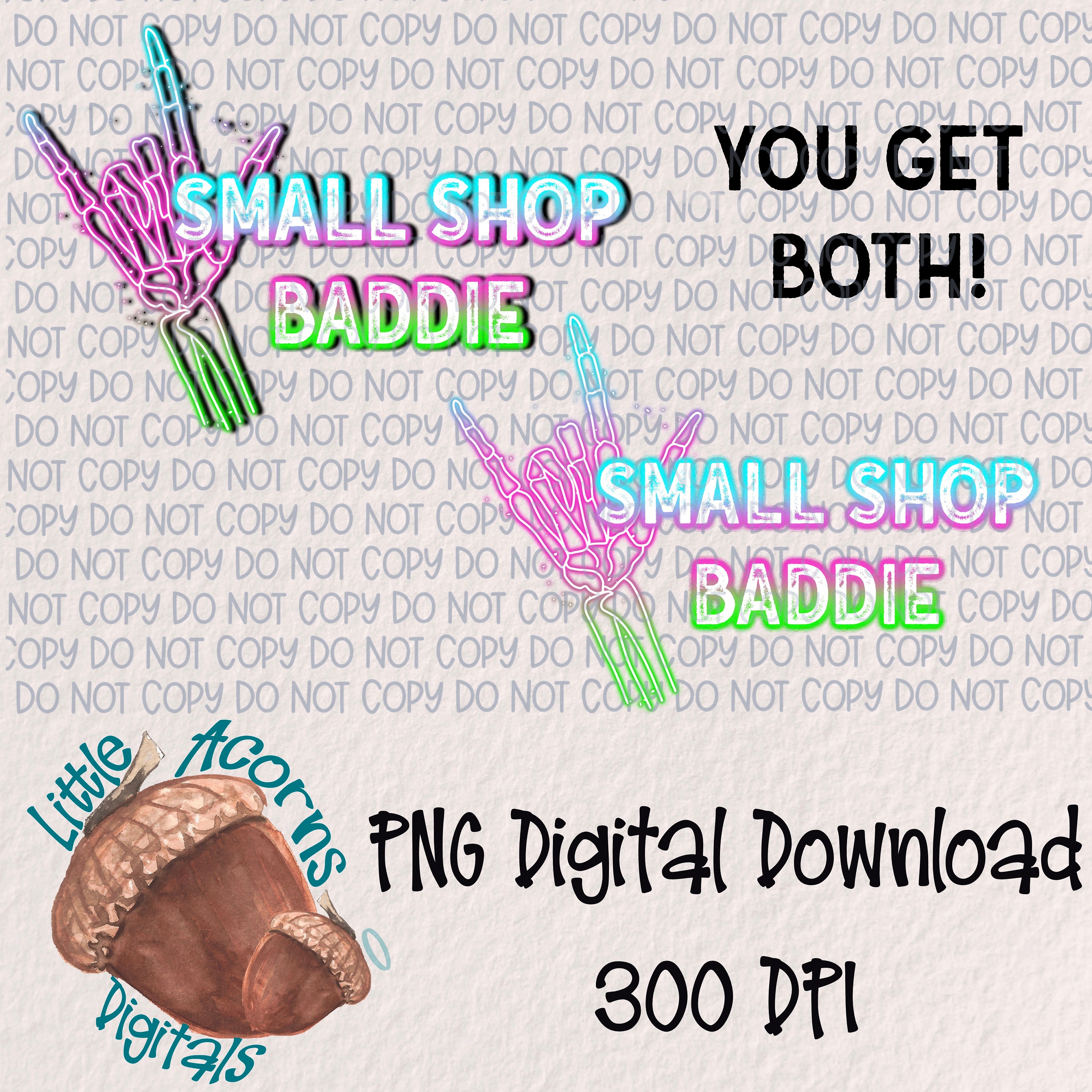 Small Shop Baddie | Neon | Skeleton | PNG Digital Download ...