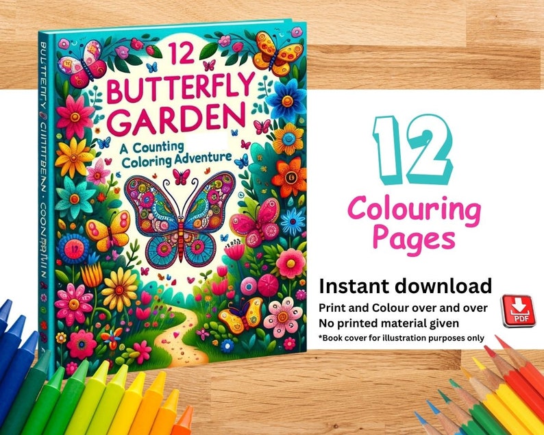 Butterfly Garden: A Counting Colouring Adventure - 12 Pages - Etsy