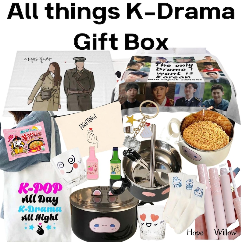 K-drama Gift Box- K-drama Lovers I Blanket I Noodle Bowl and More! - Etsy