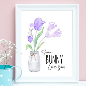 Printable Easter Handprint Art Craft for Kids, Some Bunny Loves You ...