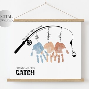 Printable Custom Handprint for Daddy, Dad Handprint Sign, DIY Fathers ...