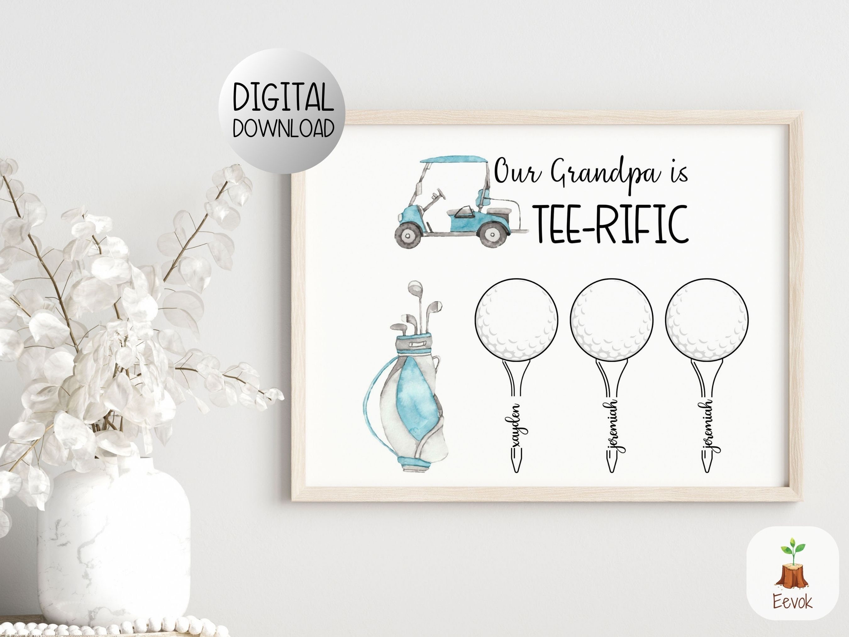 Custom Father's Day Craft for Grandpa Golf Art Print - Etsy