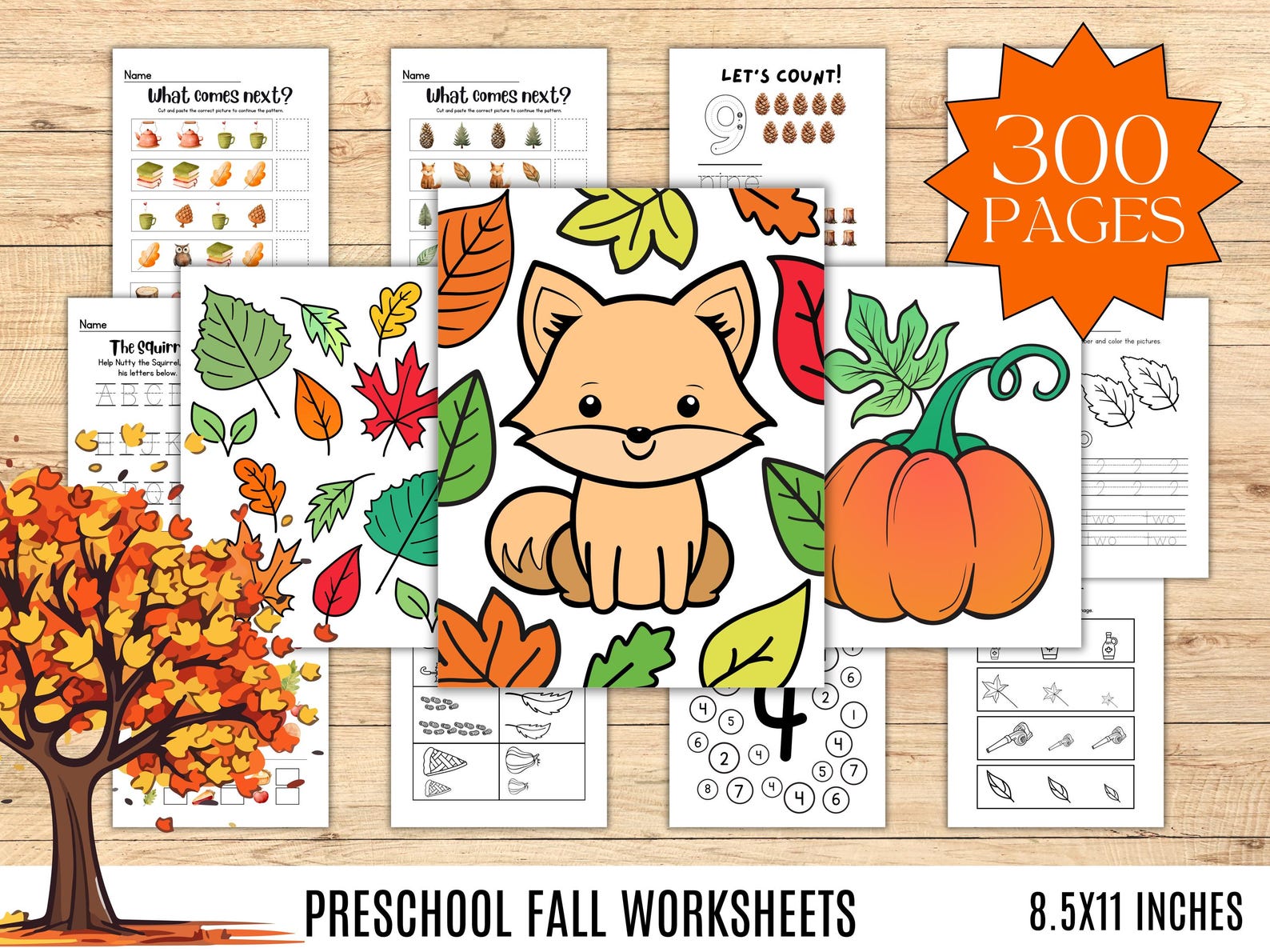 PRINTABLE Preschool Fall Worksheets Autumn Activities Fall Busy Book ...