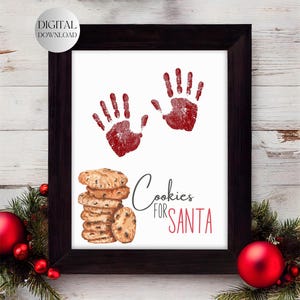 PRINTABLE Christmas Handprint Craft Xmas Footprint Art Page Cookies for ...