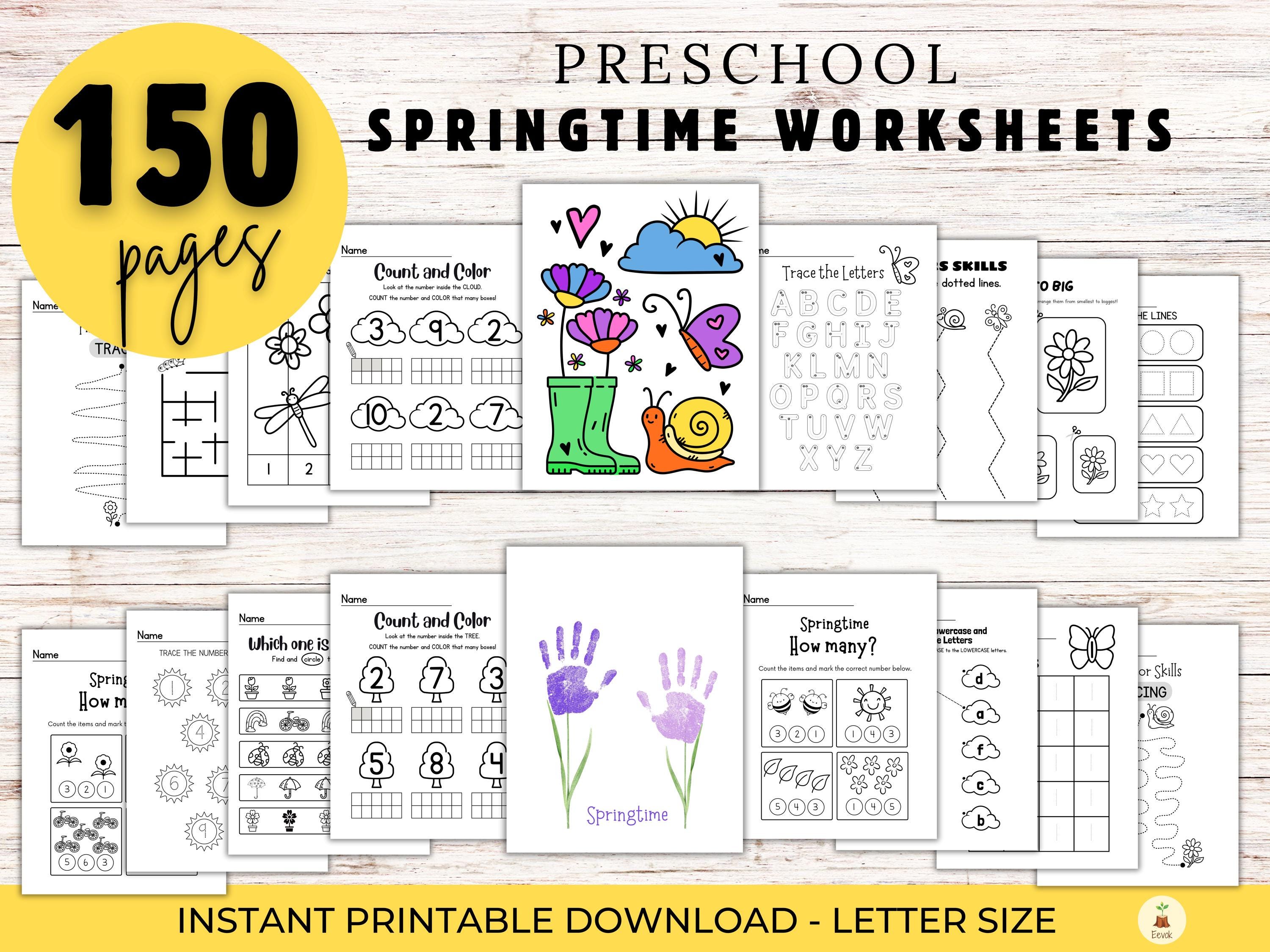 PRINTABLE Preschool Spring Worksheets Spring Resources Spring ...