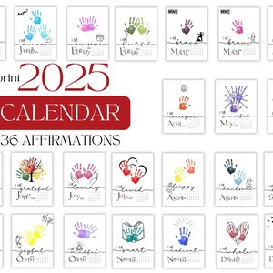 Printable Handprint Calendar, 2025 Calendar, Happy New Year 2025, Baby ...