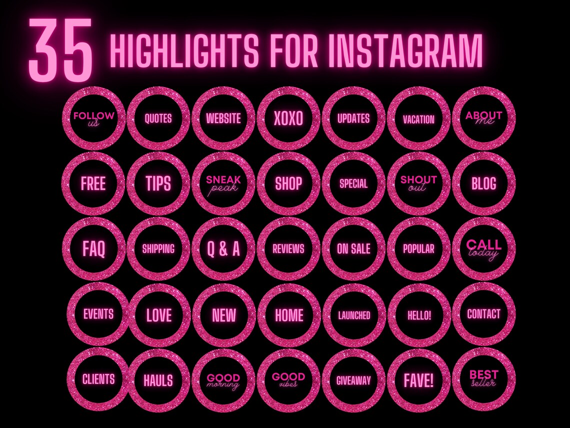 Instagram Highlight Covers Pink IG Story Highlight Cover for - Etsy