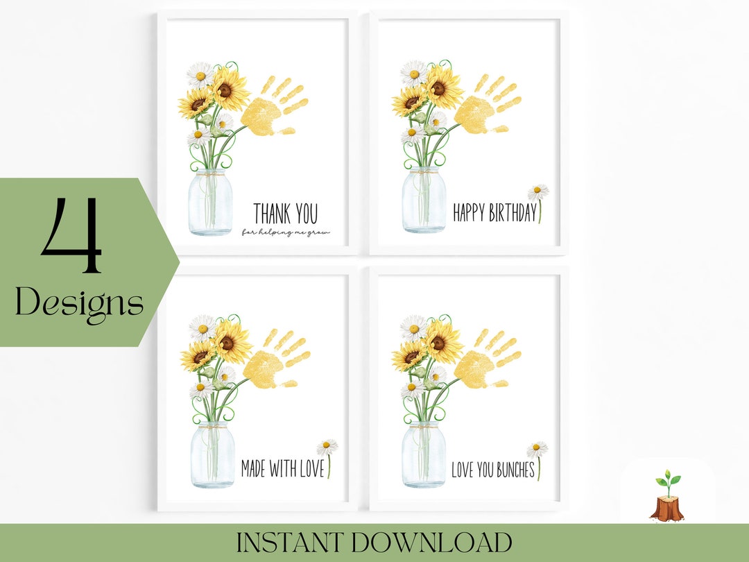 Handprint Bouquet Sunflower Handprint Craft, Sunflowers Baby Kids ...