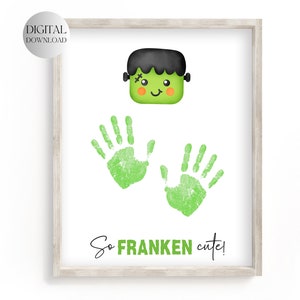 PRINTABLE Footprint Halloween Art Craft Baby Franken Footprint Craft ...
