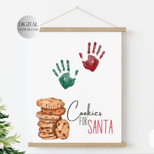 PRINTABLE Christmas Handprint Craft Xmas Footprint Art Page Cookies for ...