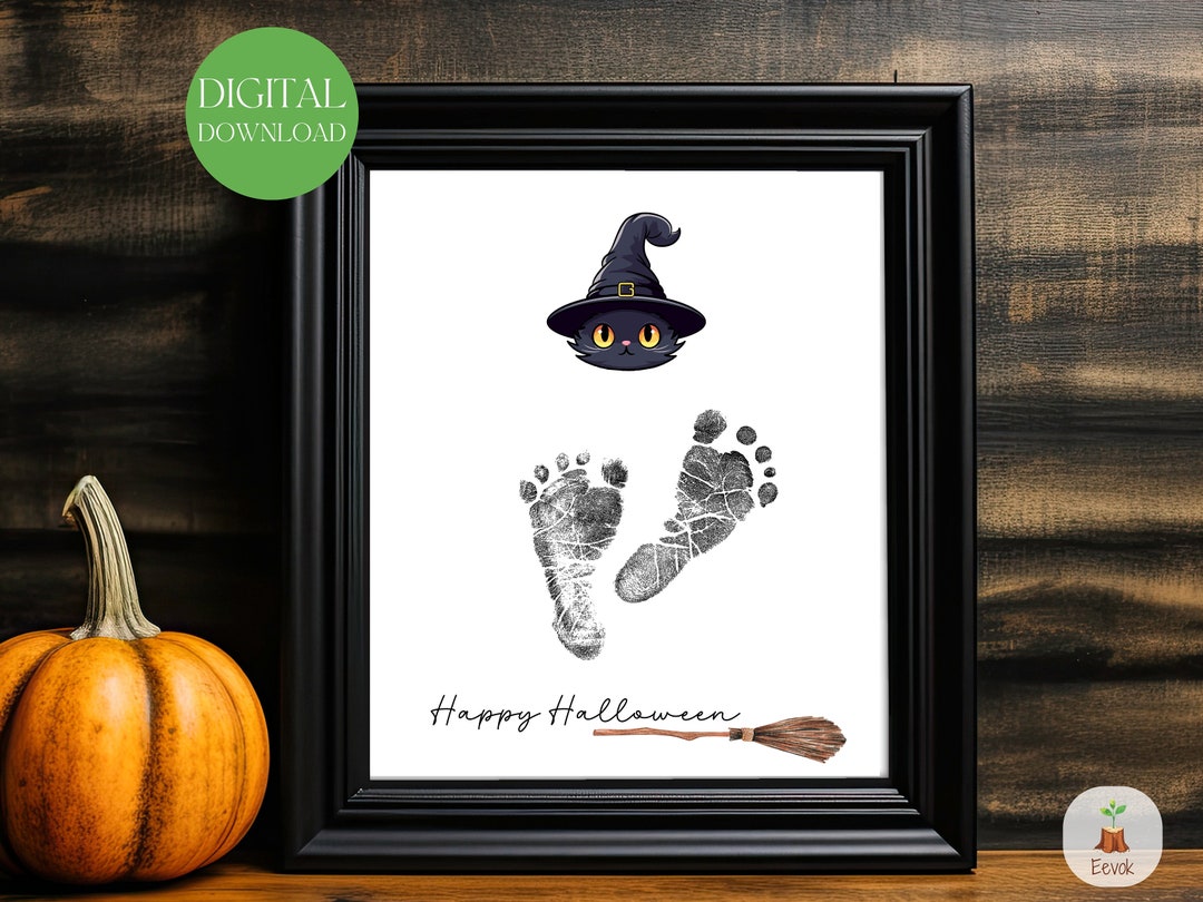 PRINTABLE Handprint Halloween Craft Baby Painting Craft Footprint Art ...