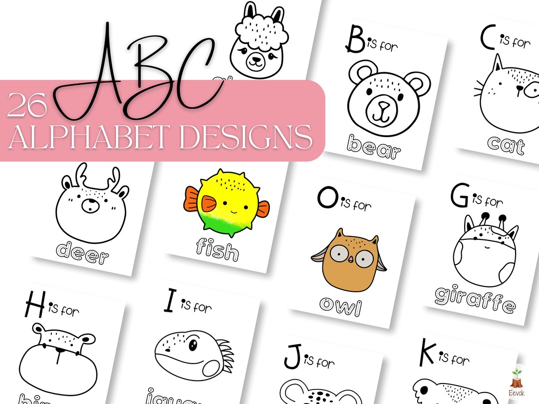 Printable Preschool Alphabet Coloring Pages Activity A-Z Animals ...