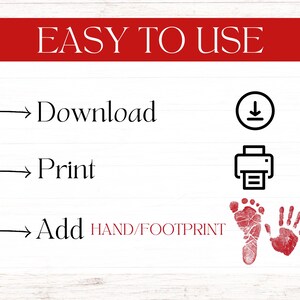 Printable Valentine Handprint Art, DIY Footprint Craft, Grandma ...