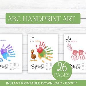 Printable ABC Handprint Calendar 2025 Calendar Happy New Year 2025 ...