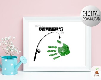 Father's Day Handprint Craft Fish Hand Art Toddler - Etsy