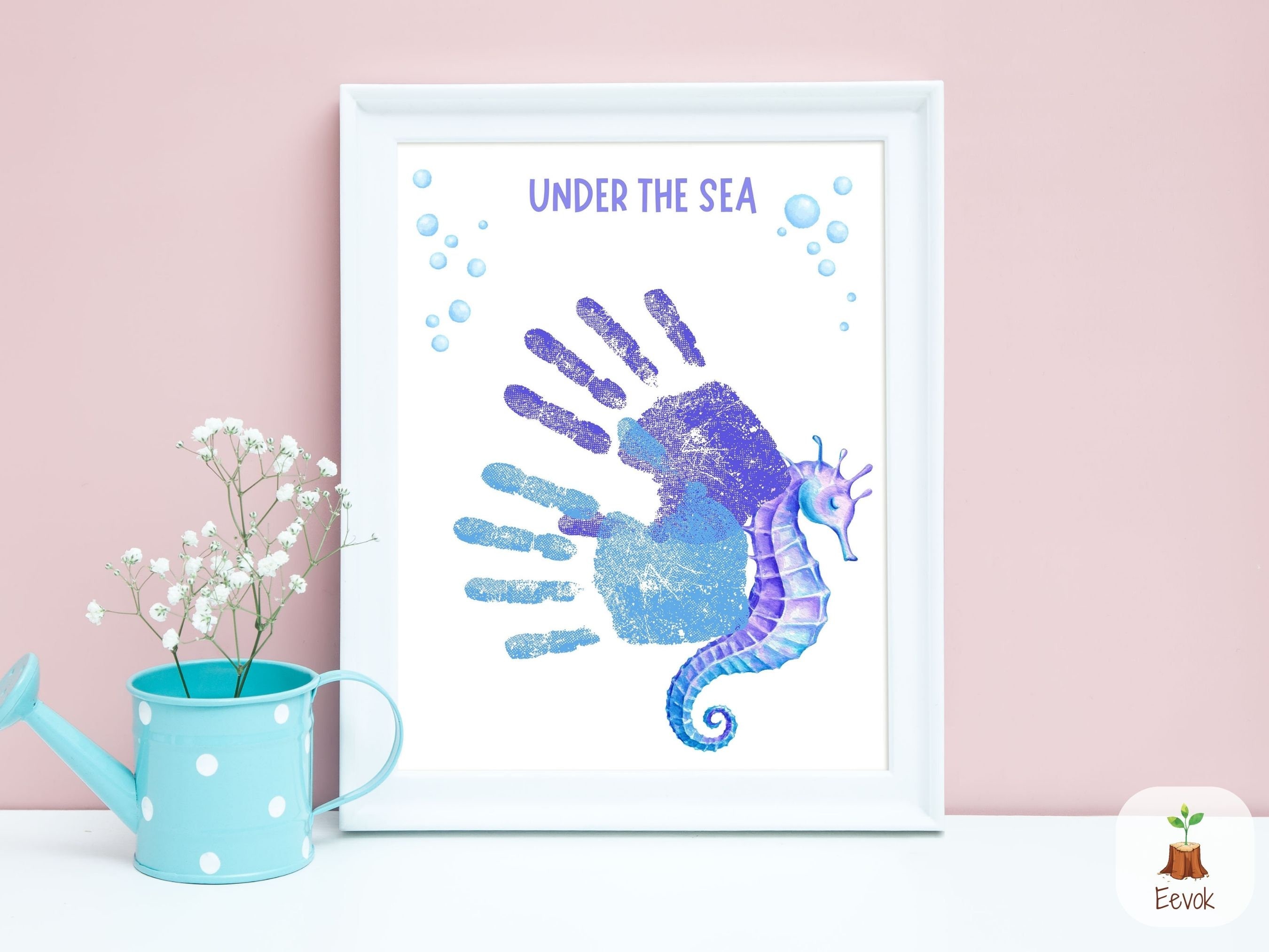 Under the Sea Handprint Craft for Kids, Sea Animals Printable Craft ...