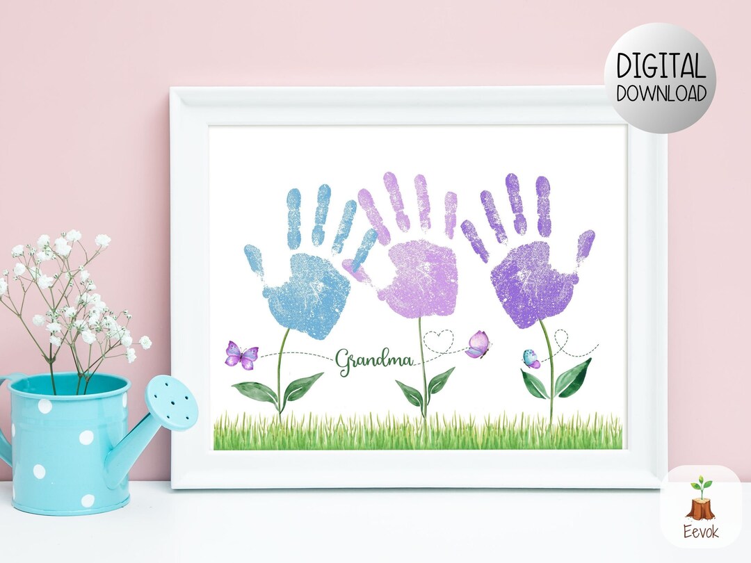 Printable Handprint Craft for Grandma, Mother's Day Gift for Grandma ...