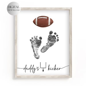 PRINTABLE Football Handprint Craft, Football Handprint Footprint, Kids ...