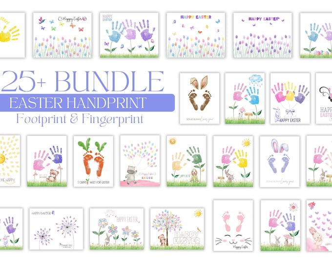 Personalized Easter Handprint Art, Custom Handprint Poster, Tulip ...
