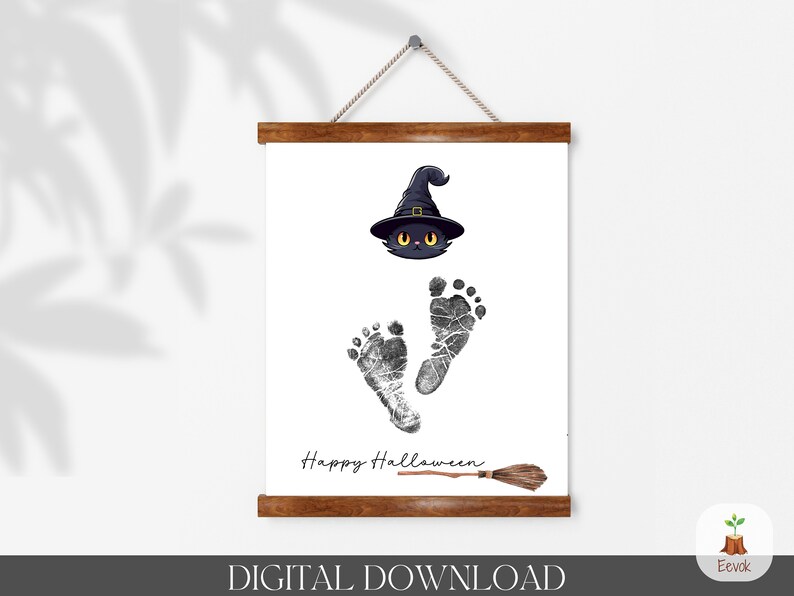 PRINTABLE Handprint Halloween Craft Baby Painting Craft Footprint Art ...