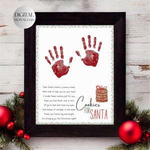 PRINTABLE Christmas Handprint Craft Xmas Footprint Art, Cookies for ...