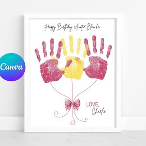 Printable Happy Birthday Handprint Craft, Personalized Handprint ...