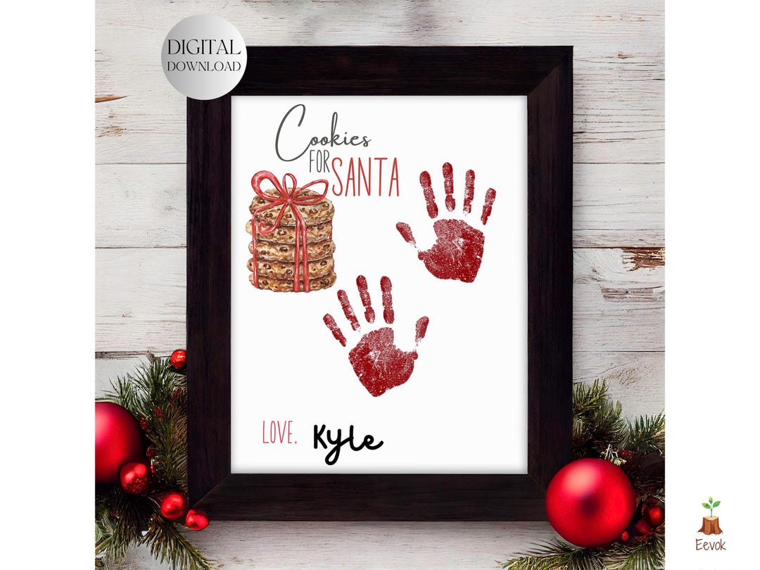 PRINTABLE Christmas Handprint Craft Xmas Footprint Art, Cookies for ...