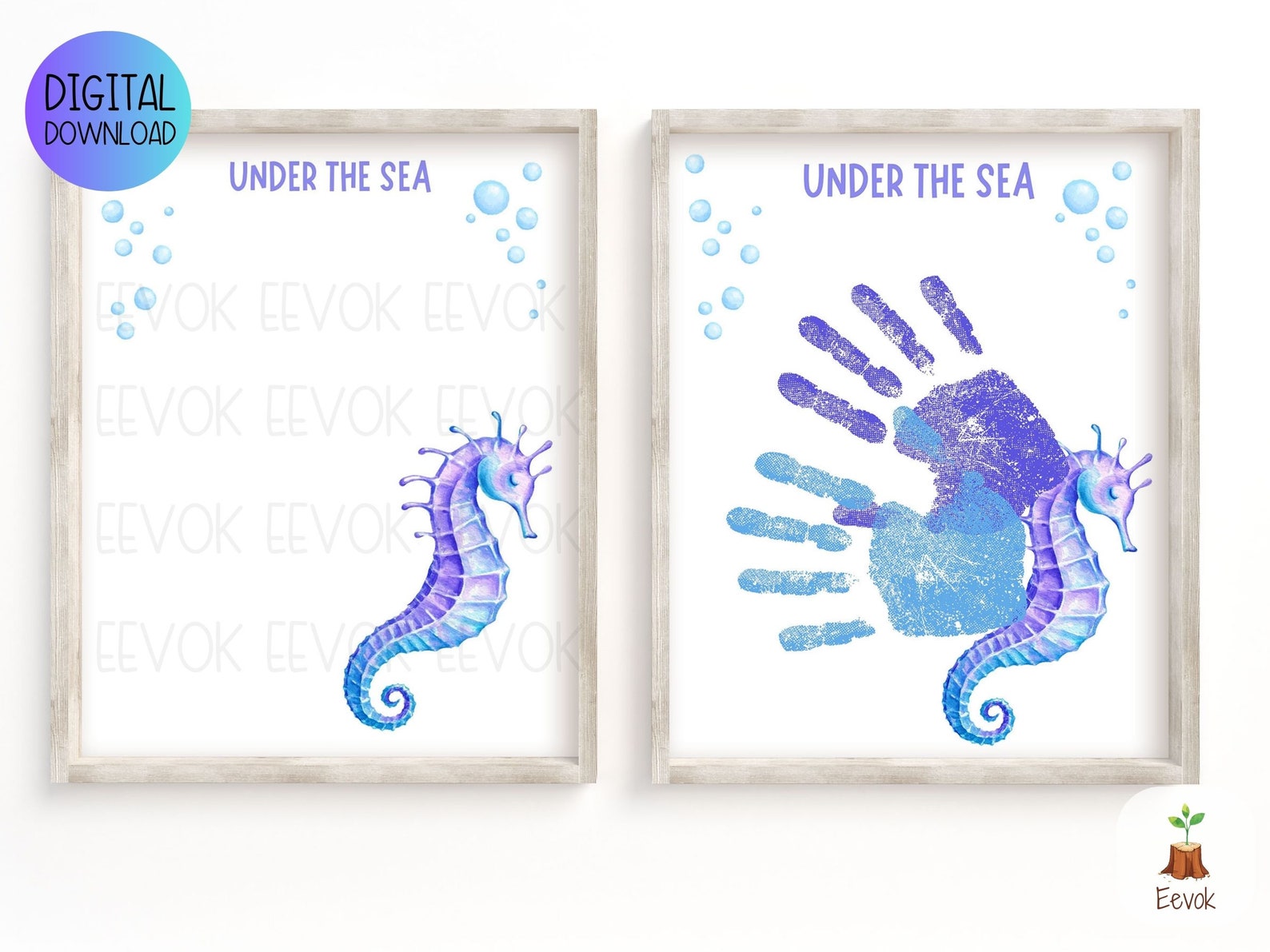 Under the Sea Handprint Craft for Kids, Sea Animals Printable Craft ...
