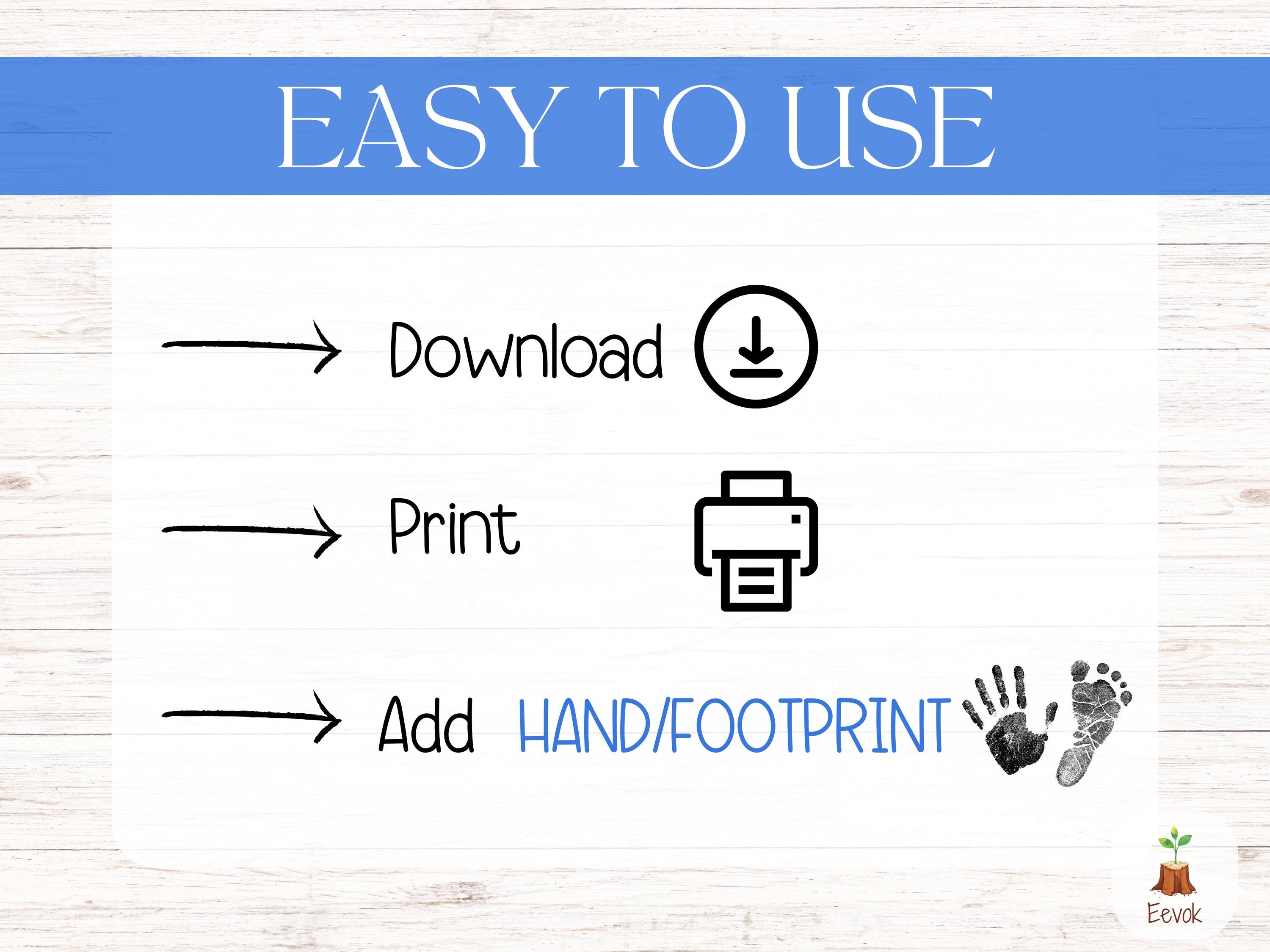 Printable Baby 1st Birthday Milestone, Baby's First Year, Handprint ...
