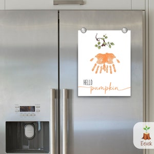 PRINTABLE Footprint Pumpkin Handprint Craft Baby Footprint Thanksgiving ...